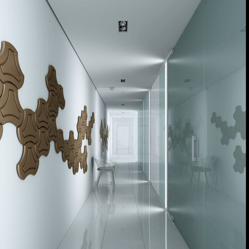 Decorative Wall Panels Triangle Polygon shape Gold rich 3D texture ...