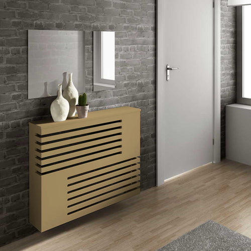 Modern Floating GOLD Radiator Heater Cover Geometric Line design Shelf ...