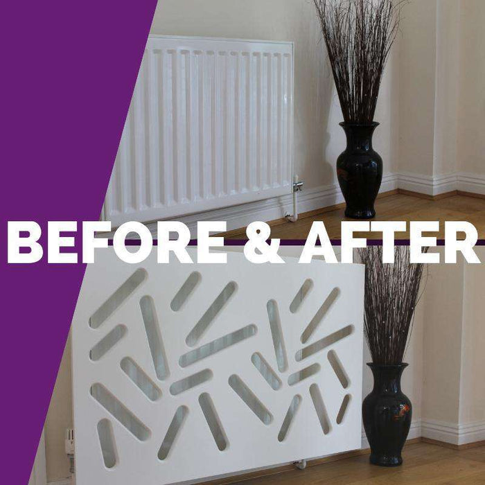 Modern Radiator Heater Cover in White STICKS Design 70cm to 180cm long ...