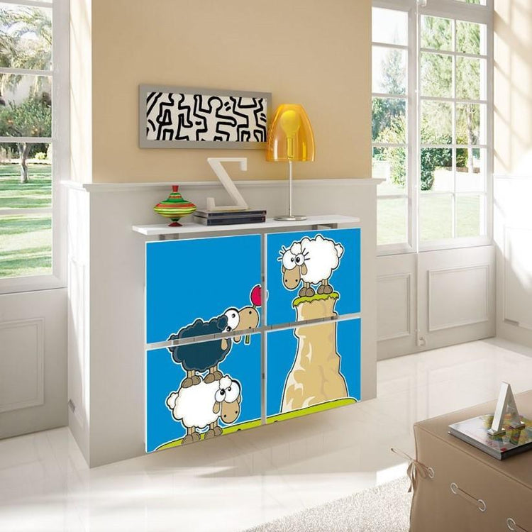 Children Floating Radiator Cover Cartoon Black Seep design Kids Bedroom ...