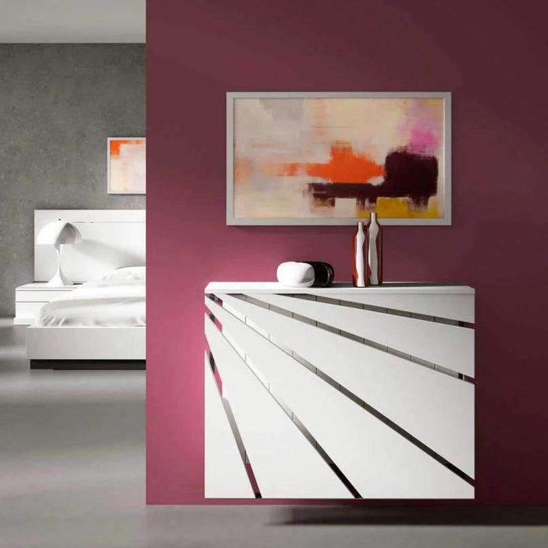 Contemporary Floating White Radiator Heater Cover DIAGONAL Integrate ...