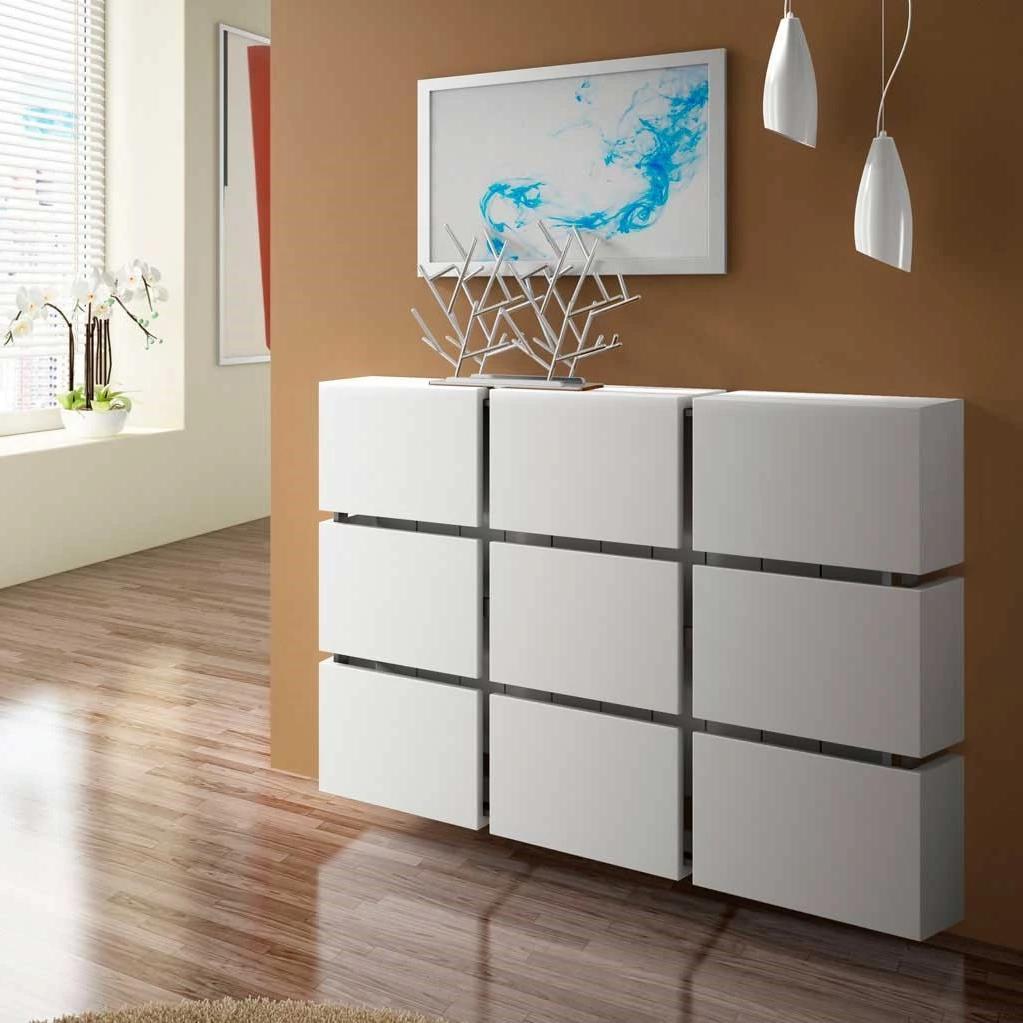 Contemporary Floating Modern Radiator Cabinet Cover 9 CUBE with Shelf ...