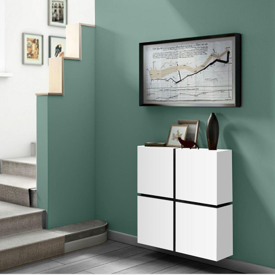 Contemporary Modern Radiator Cabinet Cover CUBE 4 in White with Shelf ...
