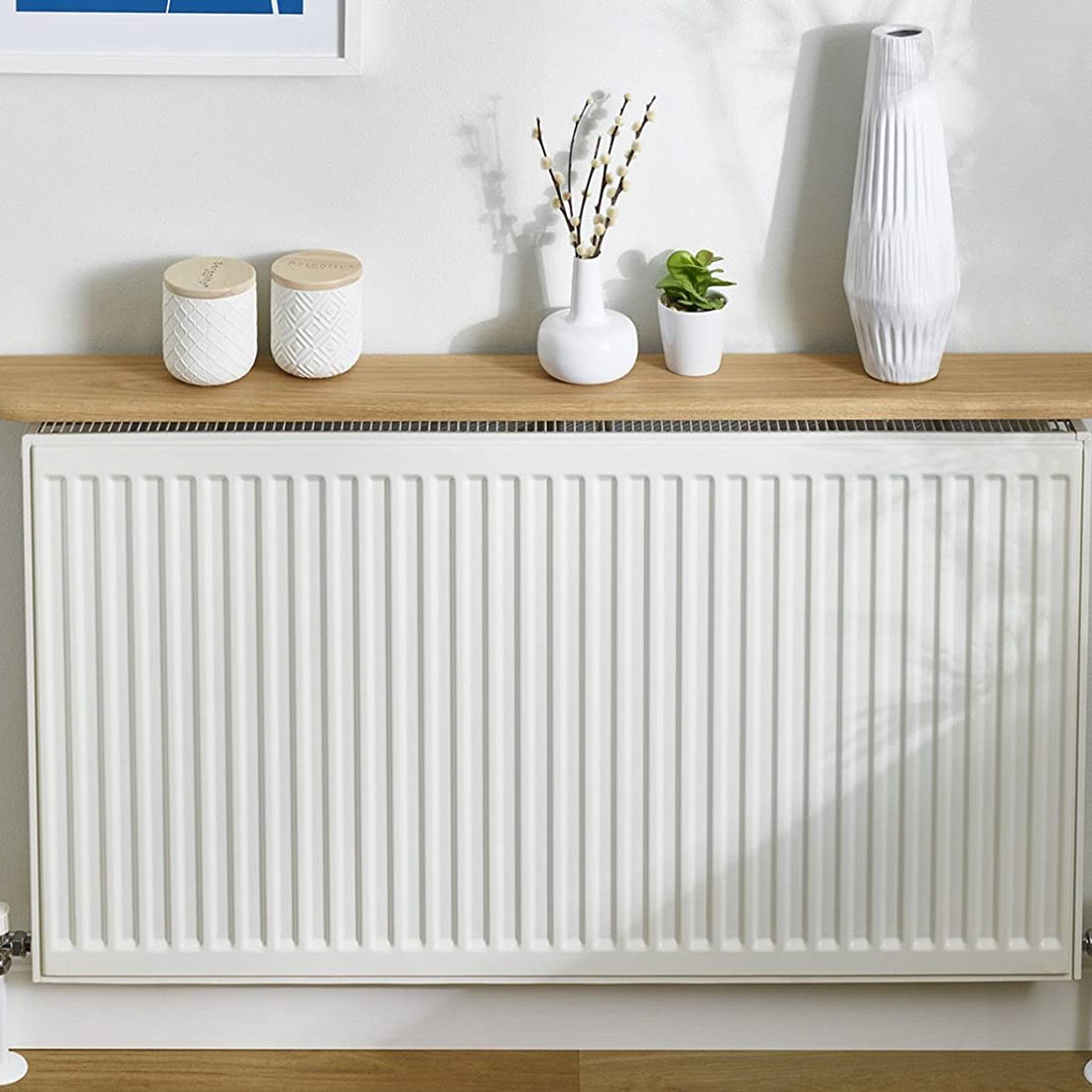 Easy Fit Radiator Shelf Brackets Drill Free Installation White Coated ...