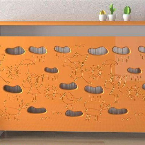 Radiator Heater Cabinet Cover CLOUDS design Children Nursery playroom ...