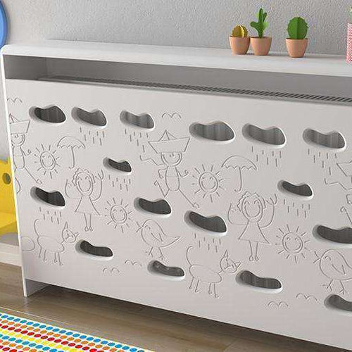 Radiator Heater Cabinet Cover CLOUDS design Children Nursery playroom ...