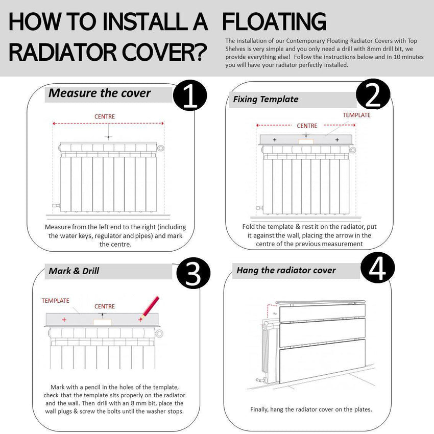 Modern Floating Radiator Heater Cover MINIMAL LINES Cabinet Design ...