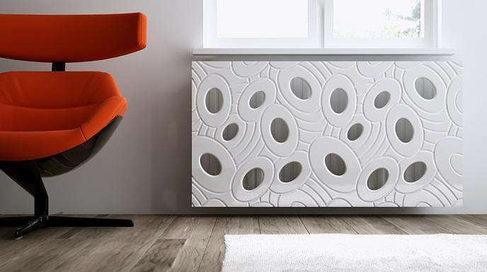 Designer Radiator Cover sophisticated GALAXY Design White no heat loss ...