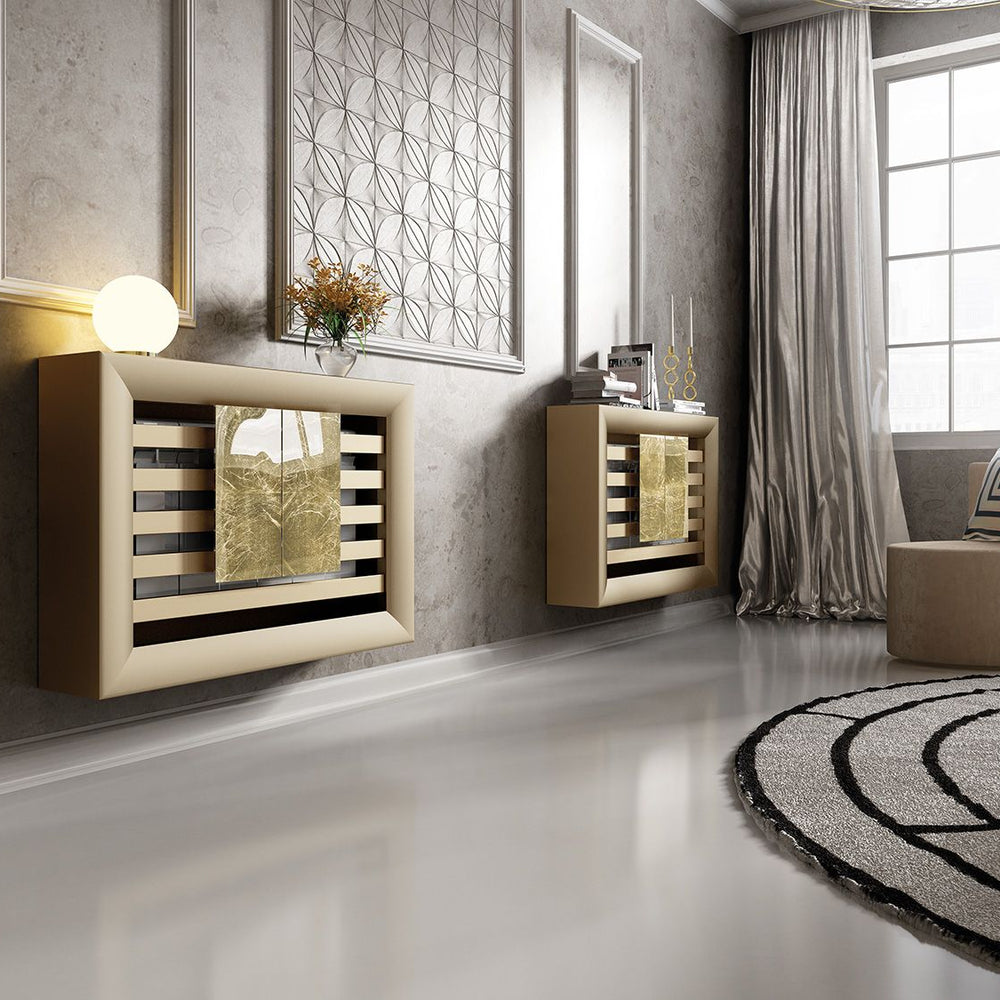 TWO Luxury Floating Radiator Heater Cover Framed Lines Panel Cabinet ...
