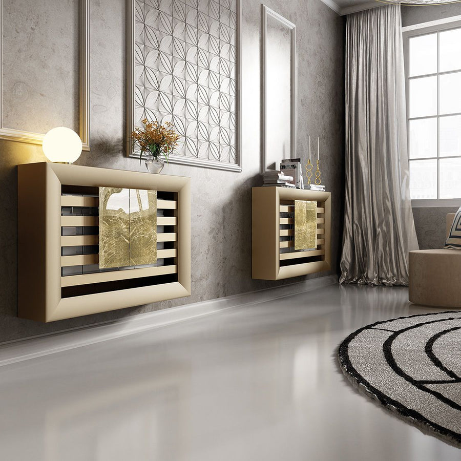 TWO Luxury Floating Radiator Heater Cover Framed Lines Panel Cabinet ...