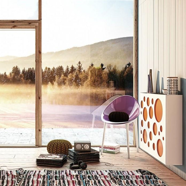 Modern Floating White Radiator Heater Cover NORDIC CIRCLES design shelf ...