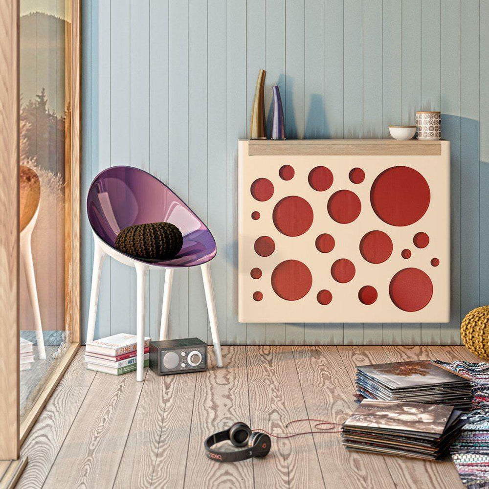 Modern Floating White Radiator Heater Cover NORDIC CIRCLES design shelf ...