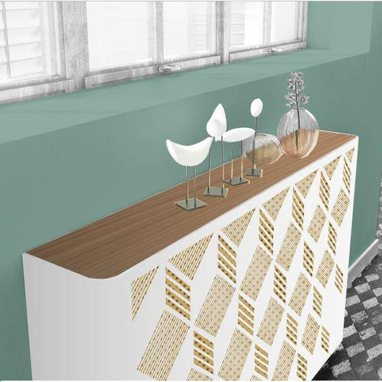 Modern Floating White Radiator Heater Cover NORDIC MOSAIC design shelf ...