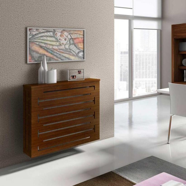 Modern Floating White Radiator Heater Cover Geometric Line design Shelf ...