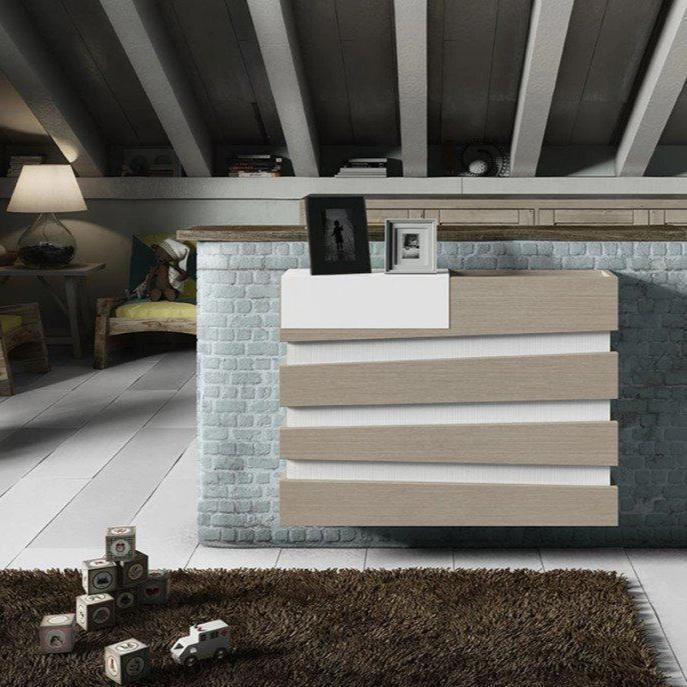 Modern Floating White Radiator Hater Cover NORDIC Inset Tray & sliding ...